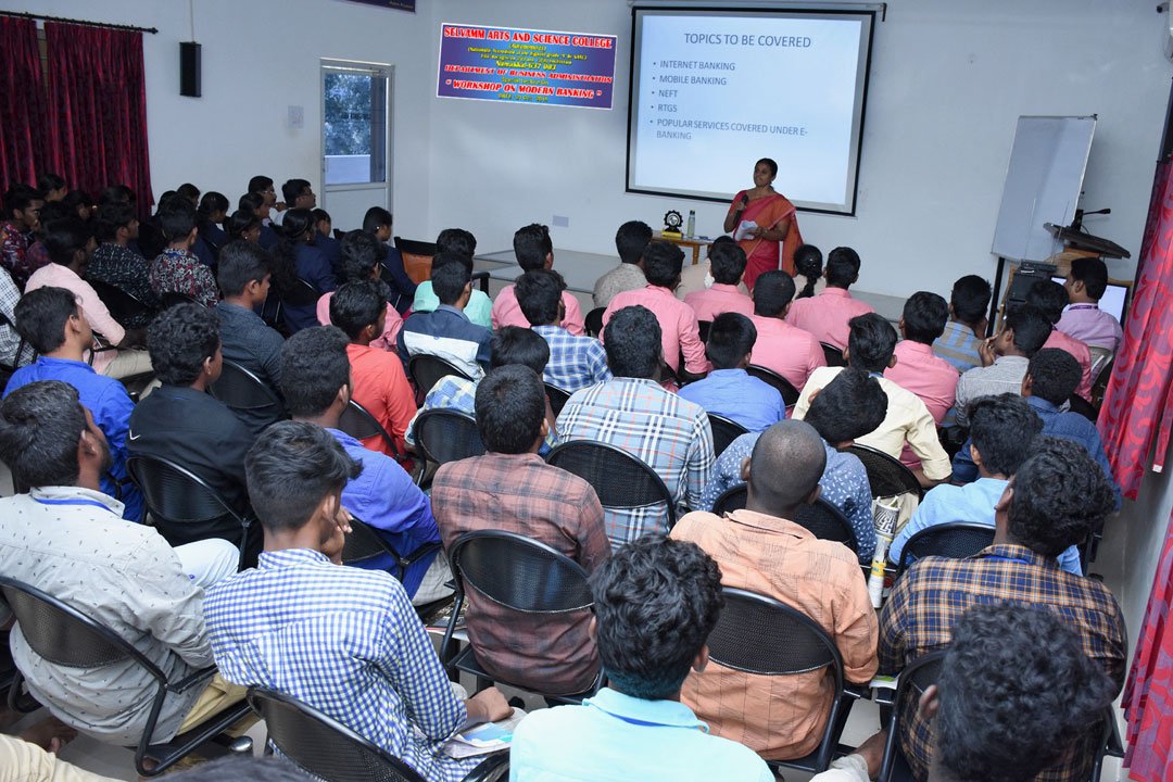 Workshop on Modern Banking - Selvamm Arts and Science College